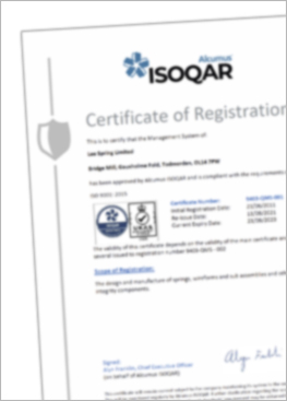 ISO Certificate | Lee Spring